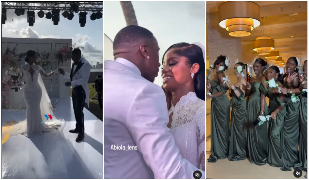 JP2025: Viral Video of Juma Jux Kissing Priscilla Ojo for the First Time at Their White Wedding ...